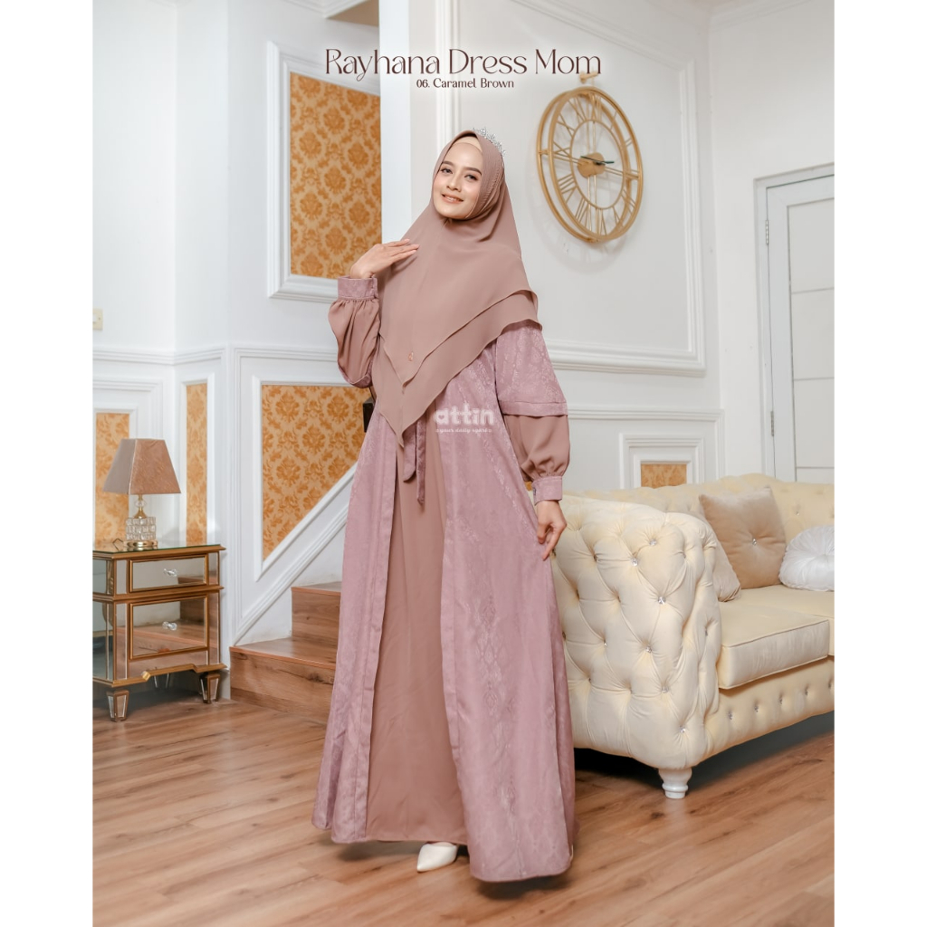 Yg Rayhana Dress mom motif เสื้อโปโลทอผ้า nusantara mix flowy anggun Sogan friendly by ...