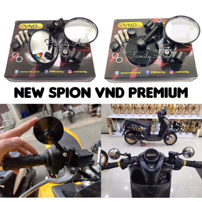 ใหม่รอบกระจก VND RACING PREMIUM นูน UNIVERSAL รถจักรยานยนต์ VESPA FINO ...
