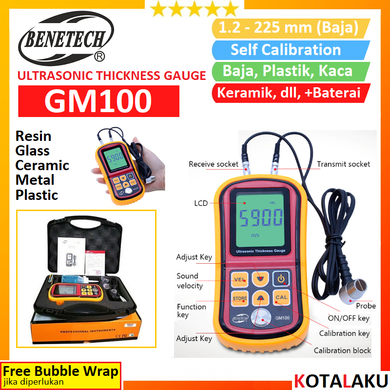 เครื่องวัดความหนาอัลตราโซนิก Benetech GM100 GM100 | Shopee Thailand