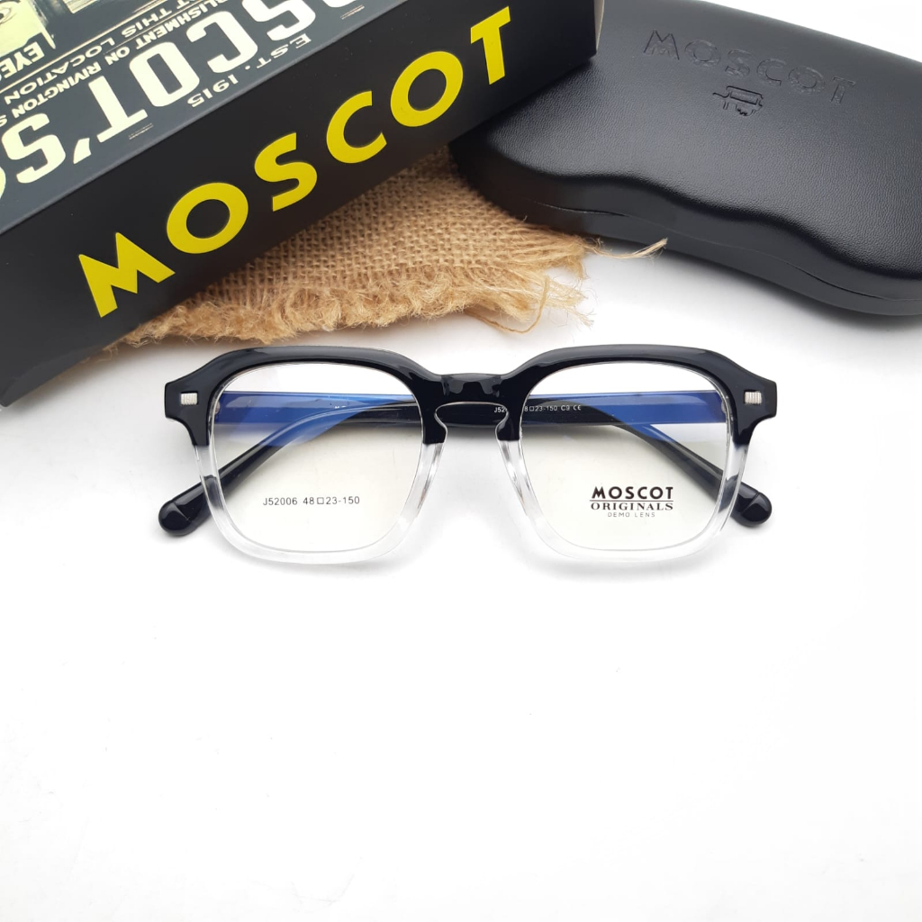 ใหม่ UNISEX MOSCOT 52006 แว่นตากันแดด กรอบใส สีดํา ขนาด 48-23-150 ...