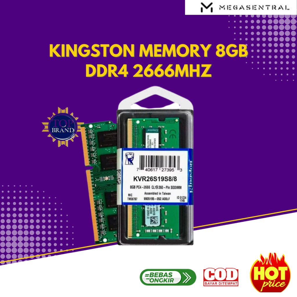 Kingston Memory RAM 8GB DDR4 PC-21300/2666Mhz PC RAM | Shopee Thailand