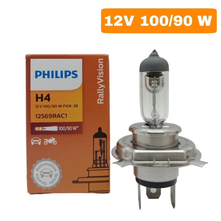 Philips HALOGEN โคมไฟหลอดไฟ H4 12V 100/90 W P43t-38 เดิม | Shopee Thailand