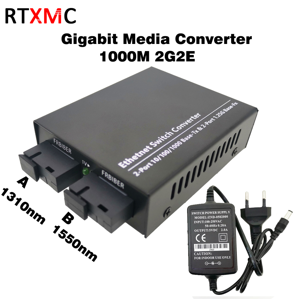 Gigabit 10/100/1000M Media Converter FO Gigabit 2 SC FO 2 RJ45 LAN PCB ...