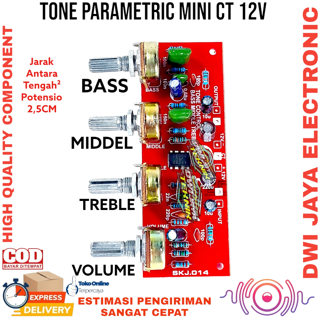 Mini Parametric Tone Control Kit Parametric Kit ic 4558 | Shopee Thailand