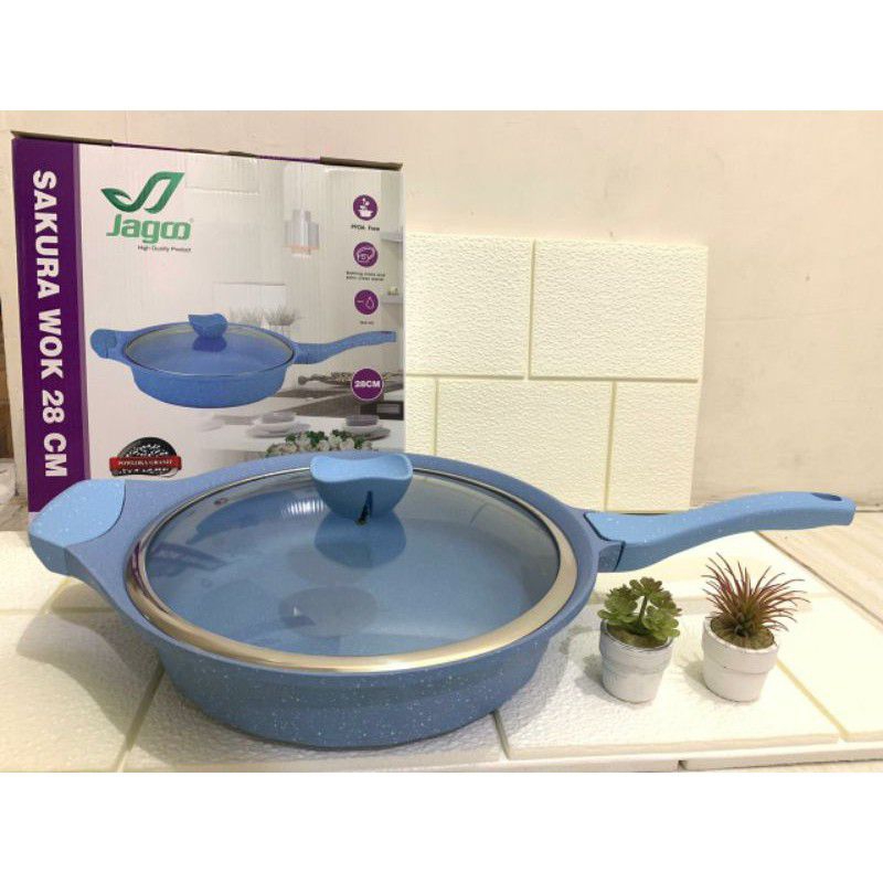 Sakura WOK 28ซม. JAGOO / WOK PAN 28ซม. / กระทะปรุงอาหาร / TEFLON WOK ...