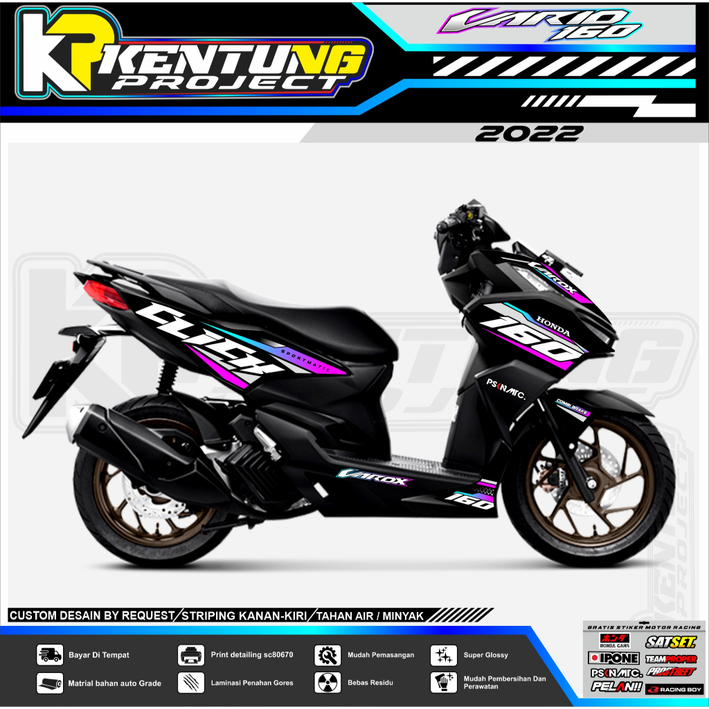 Striping STICKER Variation VARIO 160 UV Transparent- HONDA VARIO 160 ...