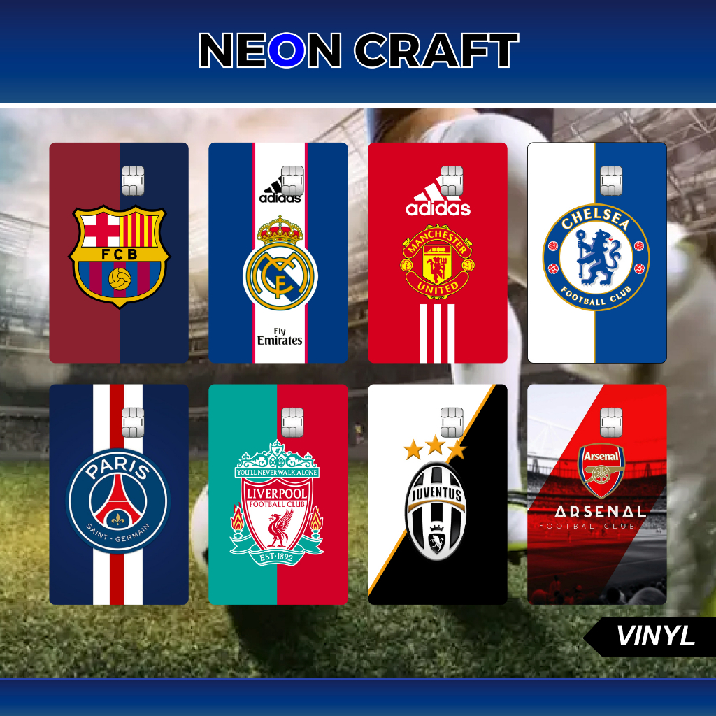 Atm Club ฟุตบอลสติกเกอร์ Barcelona Real Madrid Chelsea Manchester ...