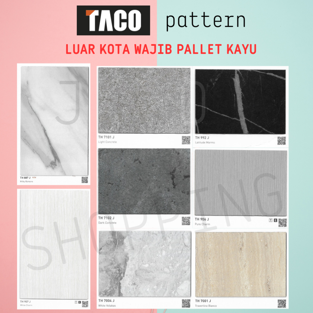 Kayu (นอกเมือง Mandatory Wood PALLET) HPL Taco Pattern TH 887/906/992 ...