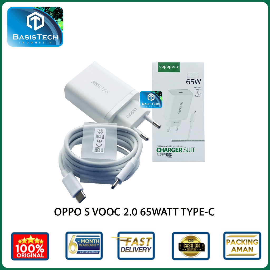 เครื่องชาร์จ OPPO TYPE C CHARGER SUIT 65W SUPER VOOC VA7J คุณภาพดั้งเดิม | Shopee Thailand