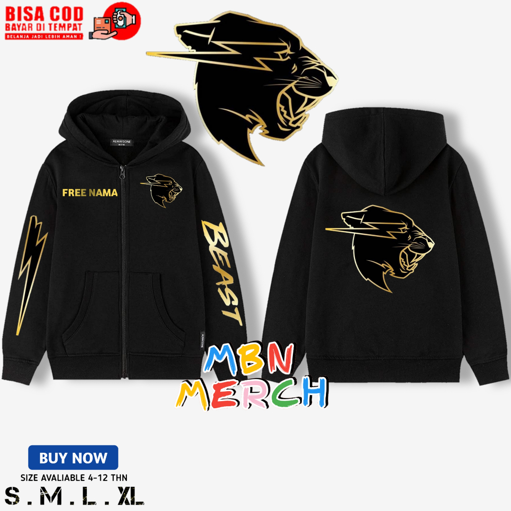 Mr beast gold เสื้อแจ็คเก็ตมีฮู้ด/ซิปสําหรับเด็ก | Shopee Thailand