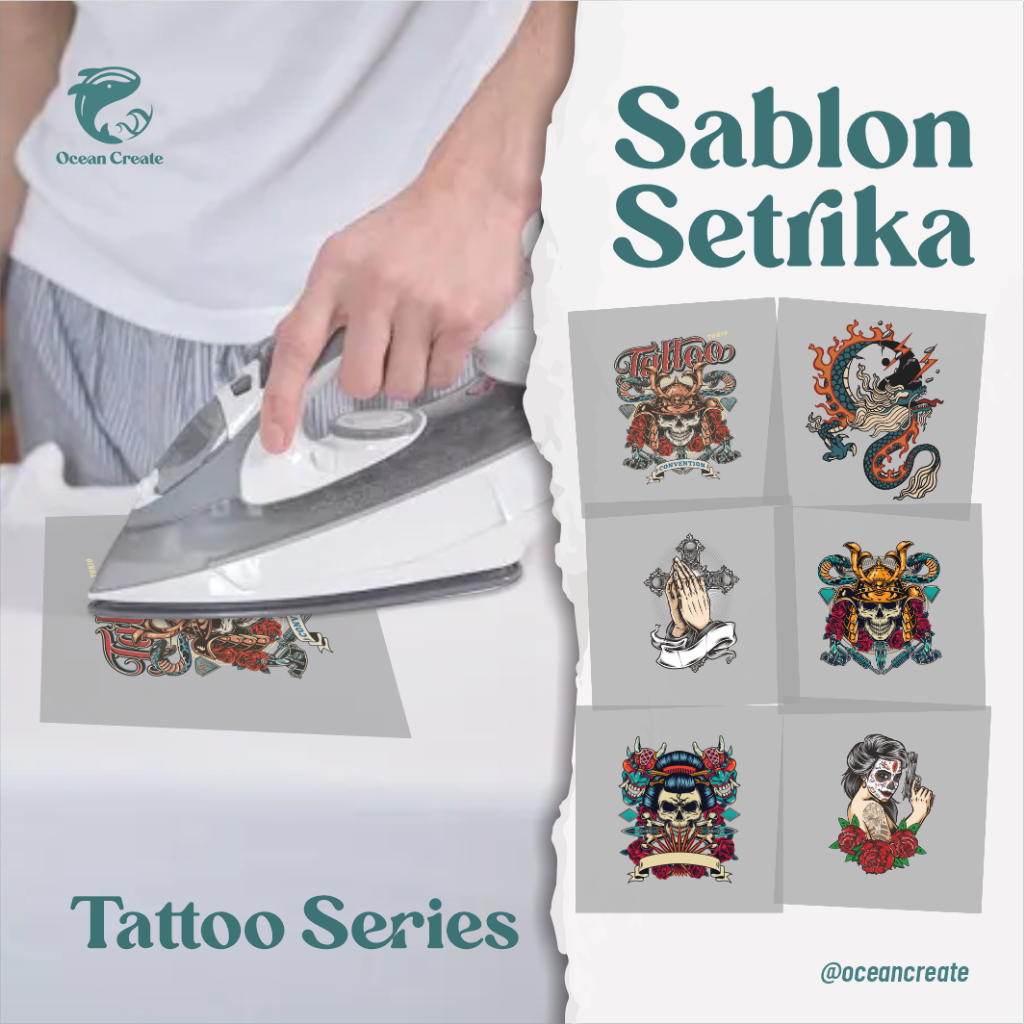 Iron-on DTF Screen Printing - Tattoo Series (ความละเอียดสูง) | Shopee ...