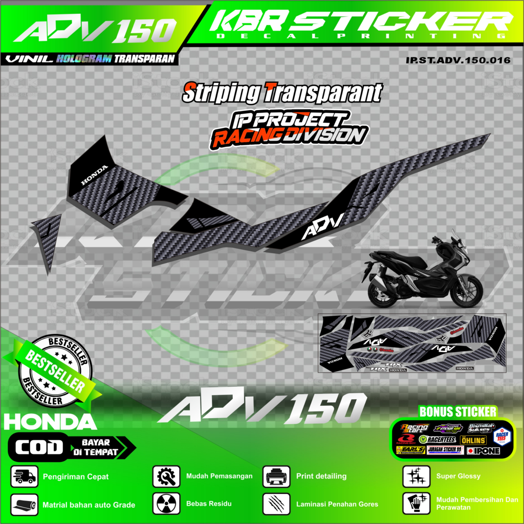 สติ๊กเกอร์ ADV 150 striping ADV 150 สําหรับรถมอเตอร์ไซค์ HONDA, Racing ...