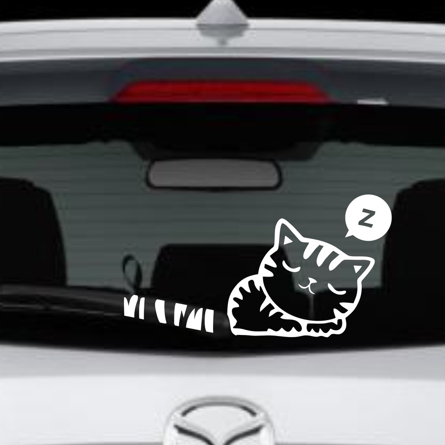 สติ ๊ กเกอร ์ ตัด Cat Rocking Tail/Lazy Cat Wiper Sticker กระจกหลังรถ ...