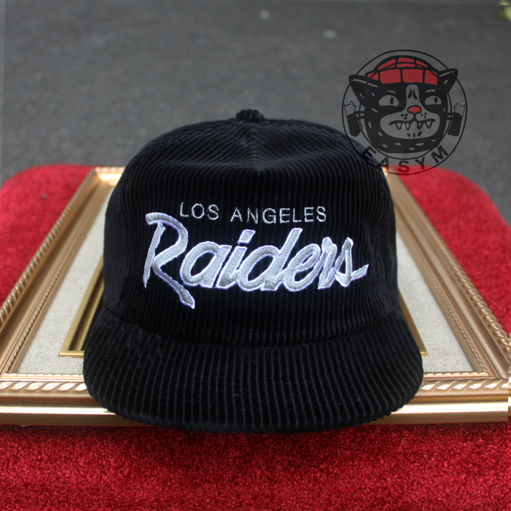หมวกผ้าลูกฟูก ลาย Los Angeles Raiders NFL Script | Shopee Thailand