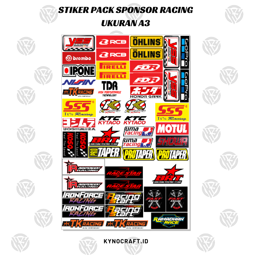 Rcb RACING SPONSOR PACK STICKER - BREMBO SIZE A3 | Shopee Thailand