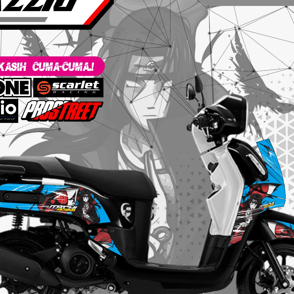 Yamaha fazzio body striping sticker, fazzio125 triping sticker ...
