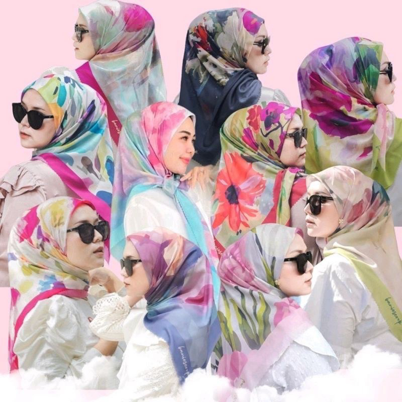 ใหม่ LUNA FUCHIA MOTIF HIJAB/Series Flower HIJAB Code UI88/LUNA FUCHIA ...