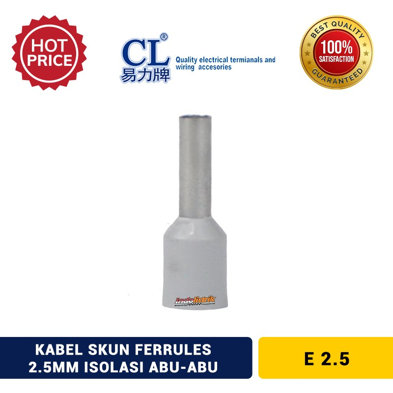 Skun Ferrules ปลอกโลหะ 2.5 มม. สีเทา CL E 2.5 - มาตรฐานญี่ปุ่น ติดตั้ง ...
