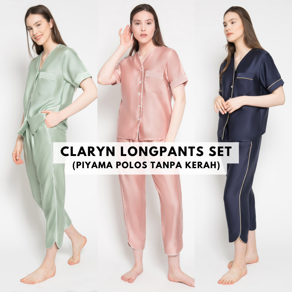 Claryn Longpants Set - ชุดนอน ผ้าไหม ออแกนิก ไม่มีปก | Shopee Thailand