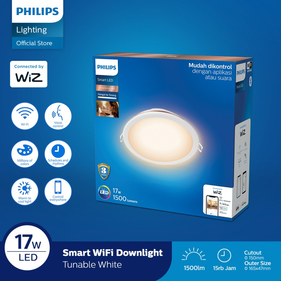 Philips Smart Wifi LED Downlight 17W Tunable BL ประเภทใหม่พร้อมคุณสมบัติ Bluetooth เพิ่มเติม ...