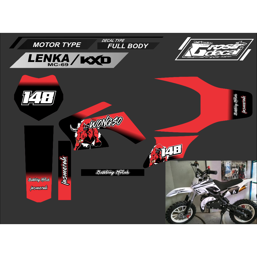 Mini Trail KXD / LENKA 50cc สติ๊กเกอร์เต็มตัว คําขอฟรี | Shopee Thailand