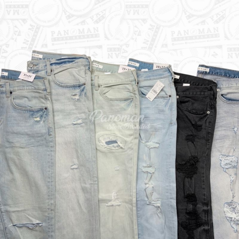 Pacsun กางเกงยีน แต่งรอยขาด ของแท้ (01-07) | Shopee Thailand