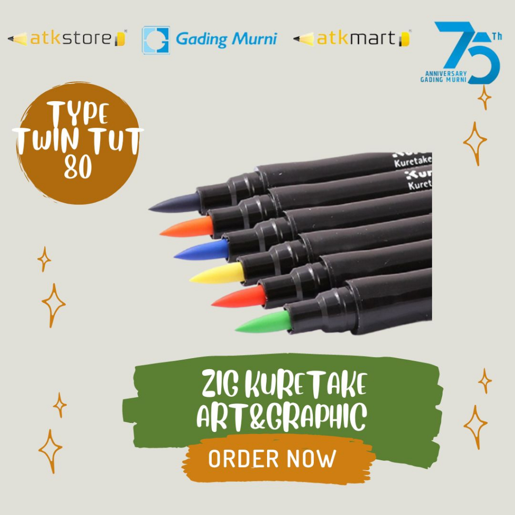 KURETAKE ART&GRAPHIC TWIN TUT/ZIG ART&GRAPHIC TWIN TUT | Shopee Thailand