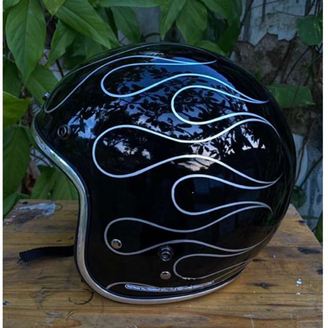 Hitam Black bogo Helmet Fire Front To Back | Shopee Thailand