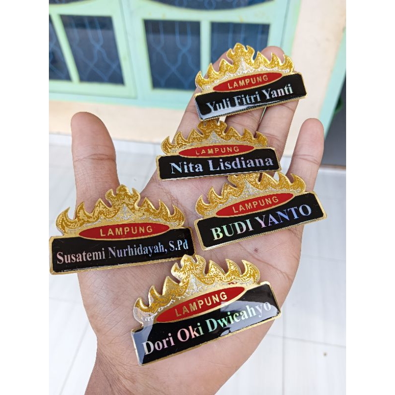 ป้ายชื่อหน้าอก Siger Nametag Lampung Nametag Siger Chest ป้ายชื่อ Lampung - Nametag Siger ...