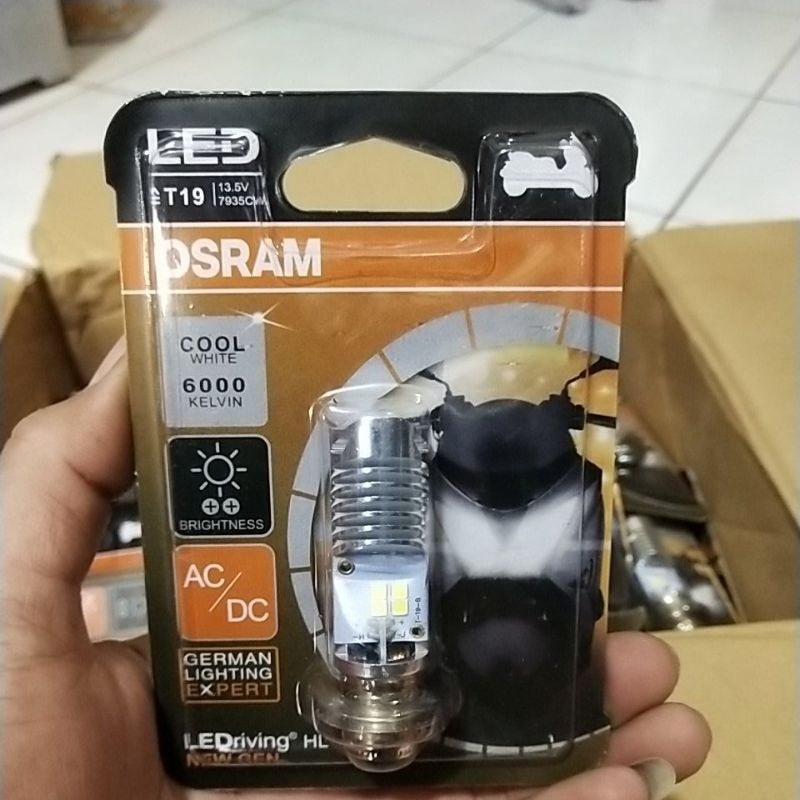Osram T19 หลอดไฟหน้ารถจักรยานยนต์ LED สีขาว 1 ขา 7935 CW หลอดไฟหน้ารถจักรยานยนต์ ตี Vario Mio ...