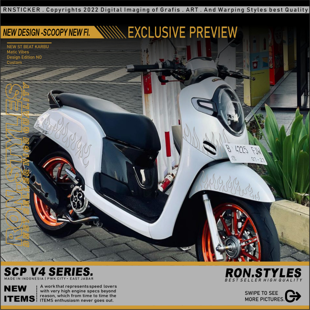 SCV4 ตัดสติกเกอร์แถบ SCOOPY VARIATION ใหม่ 2018 SCOOPY STRIPING API ...