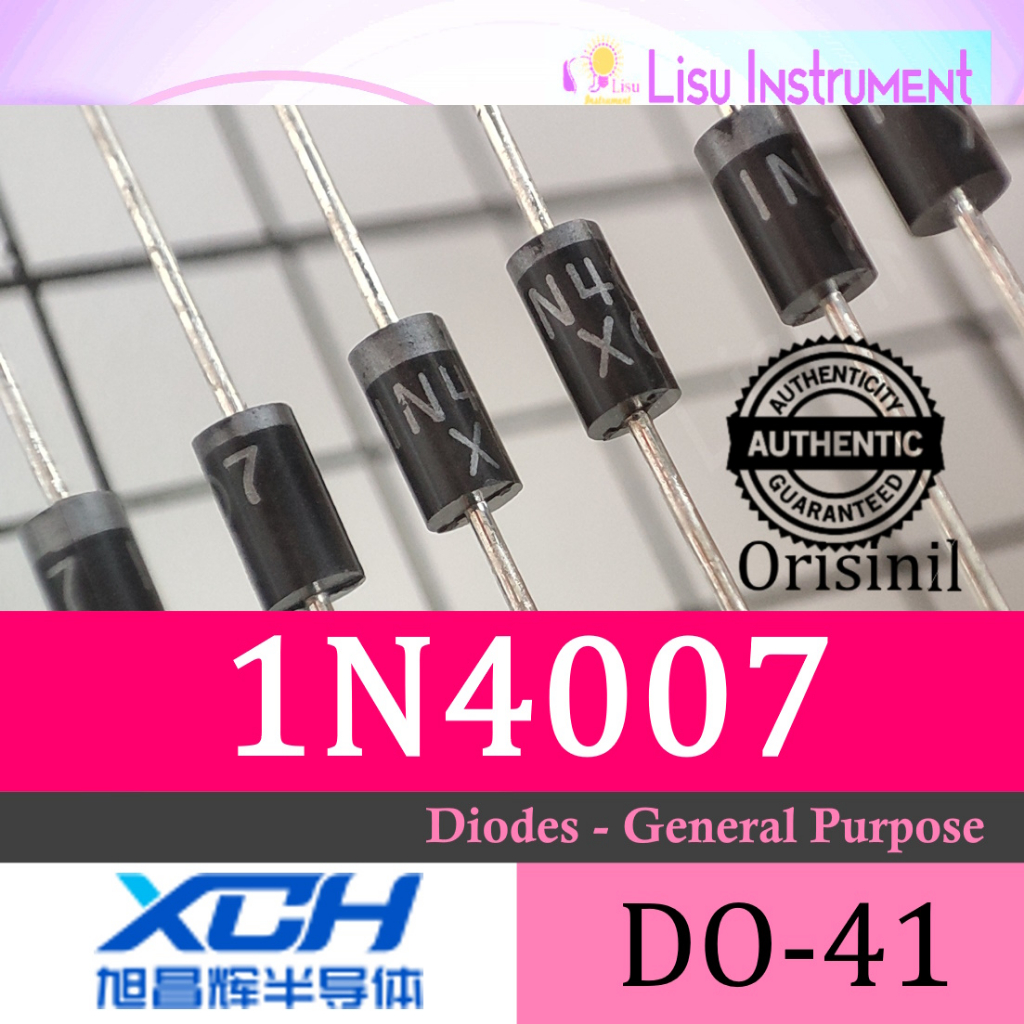 1n4007 1A 1000V Axial General Purpose Rectifier Diode XCH DO-41 Original | Shopee Thailand