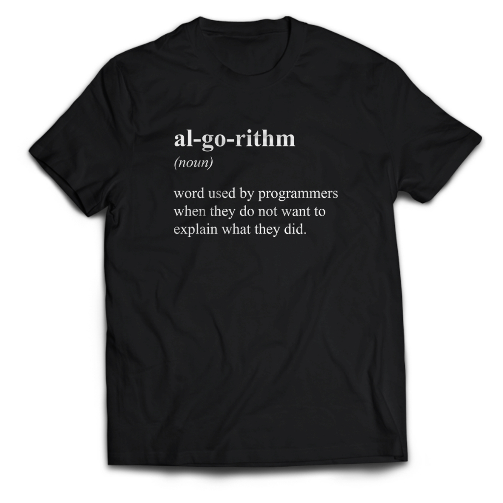 ALGORITHM Programmer เสื้อยืดผู้ชายผู้ใหญ่ Unisex Tops PakeKaos | Shopee Thailand