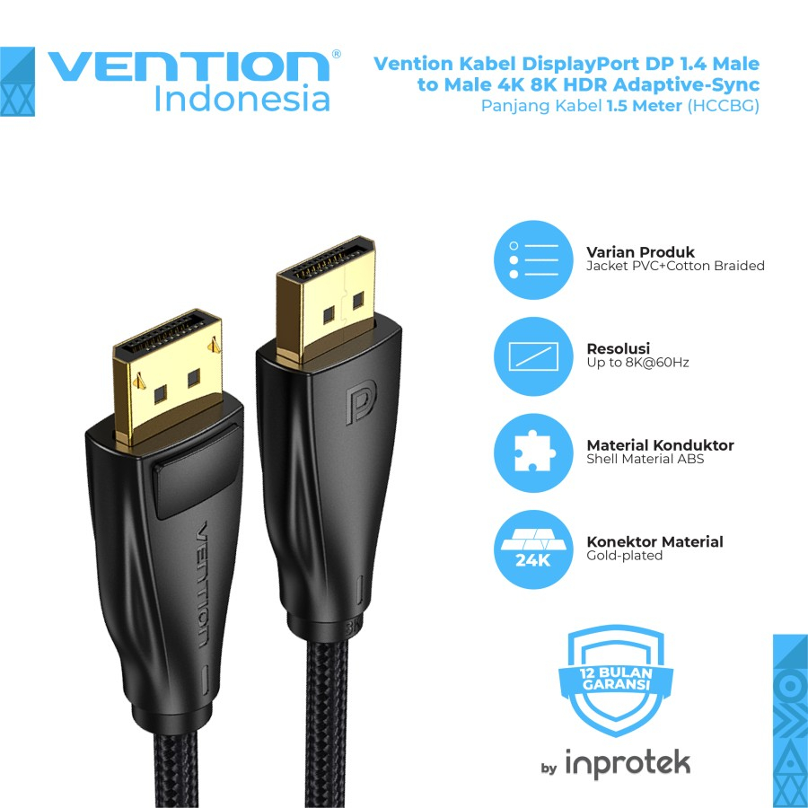 Vention Display Cable Port DP 1.4 Male to Male 4K 8K HDR Adaptive-Sync ...