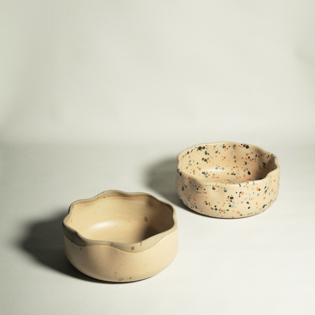 Kaloka Pottery - ชุดชาม 2 ชิ้น - Twinkle and Wave Nougat ไซซ์ S ...