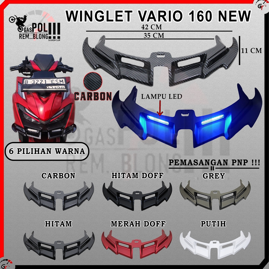 Winglet VARIO 160 ABS CBS ISS NEW LED WINGLE V160 WING LET MOTOR HONDA ...