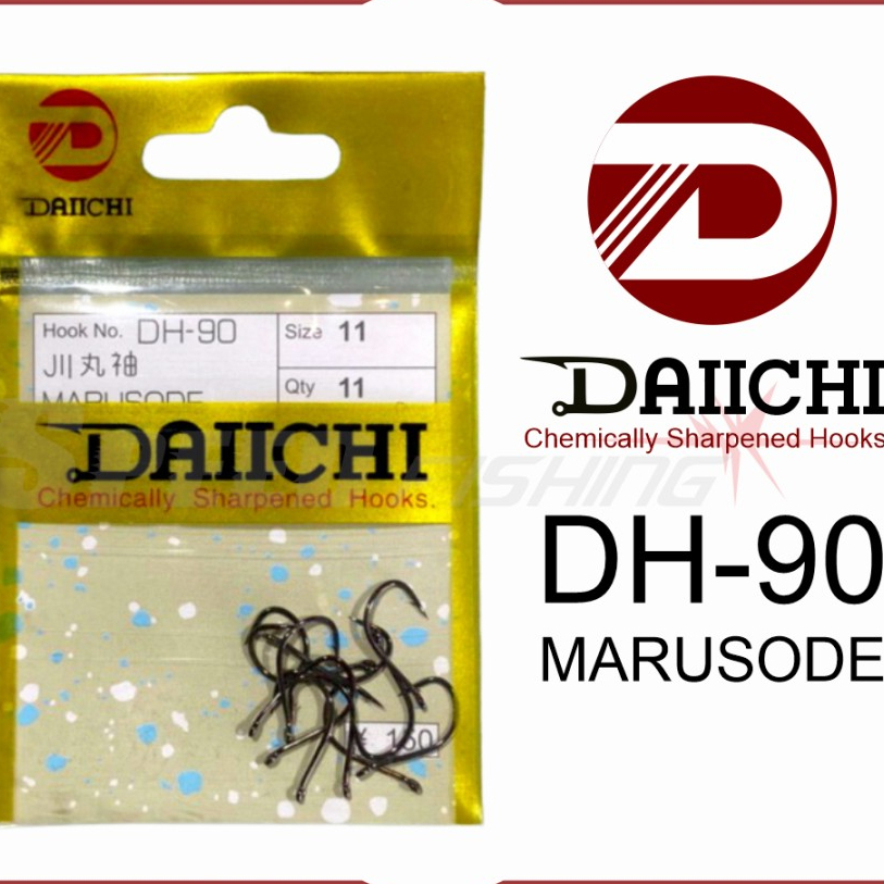 เบ็ดตกปลา Daiichi DH90 Marusode Type รูตะขอเล็ก daichi dh 90 | Shopee ...