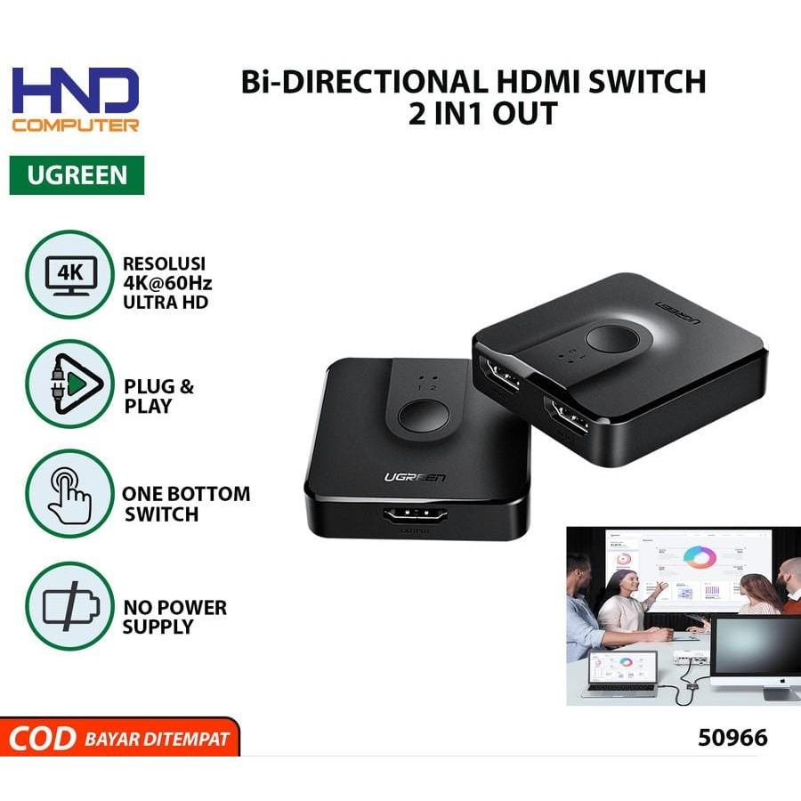 Ugreen สวิตช์แยก HDMI 2 in 1 4K HDMI 2 พอร์ต - 50966 | Shopee Thailand Ugreen สวิตช์แยก HDMI 2 in 1 4K HDMI 2 พอร์ต - 50966 | Shopee Thailand