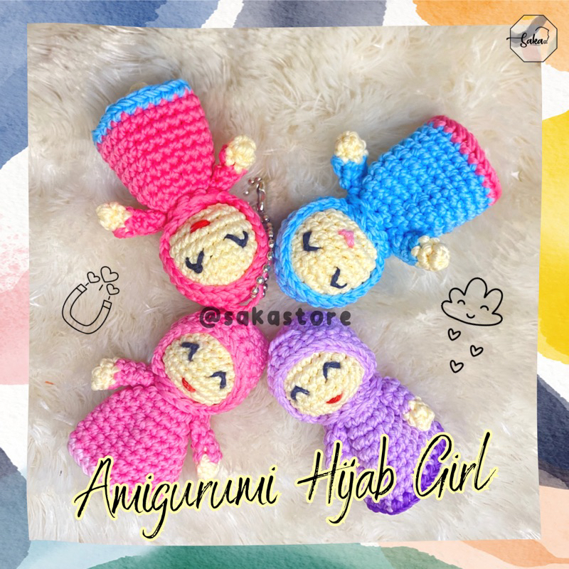 Gantungan Amigrumi HIJAB GIRL KEYCHAIN / HIJAB KNITTED KEYCHAIN ...