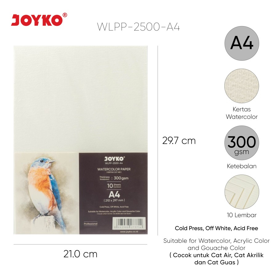 กระดาษสีน้ํา กระดาษสีน้ํา 300 แกรม 10 แผ่น Joyko WLPP-2500-A4 | Shopee Thailand