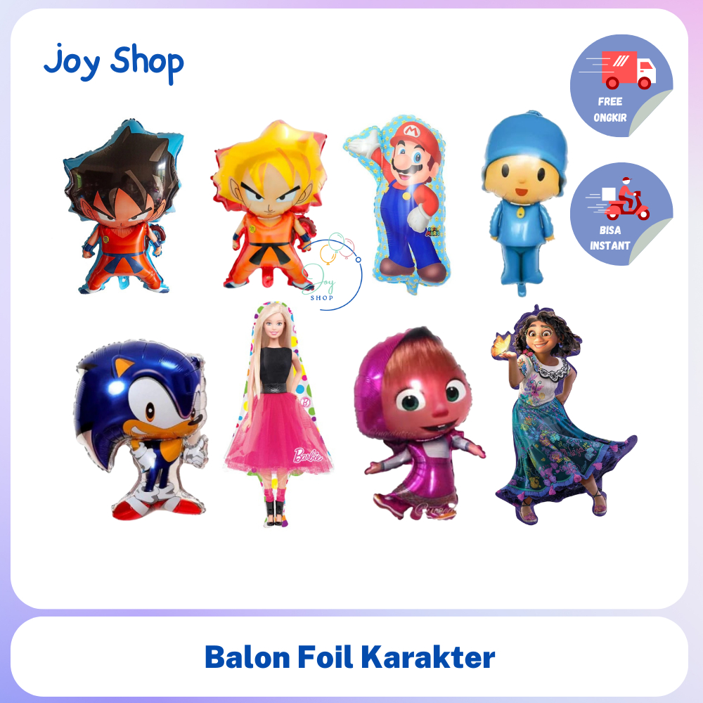 ลูกโป่งฟอยล์ ลายการ์ตูน Mario Bross Pocoyo Dragon Ballโซนิค | Shopee ...