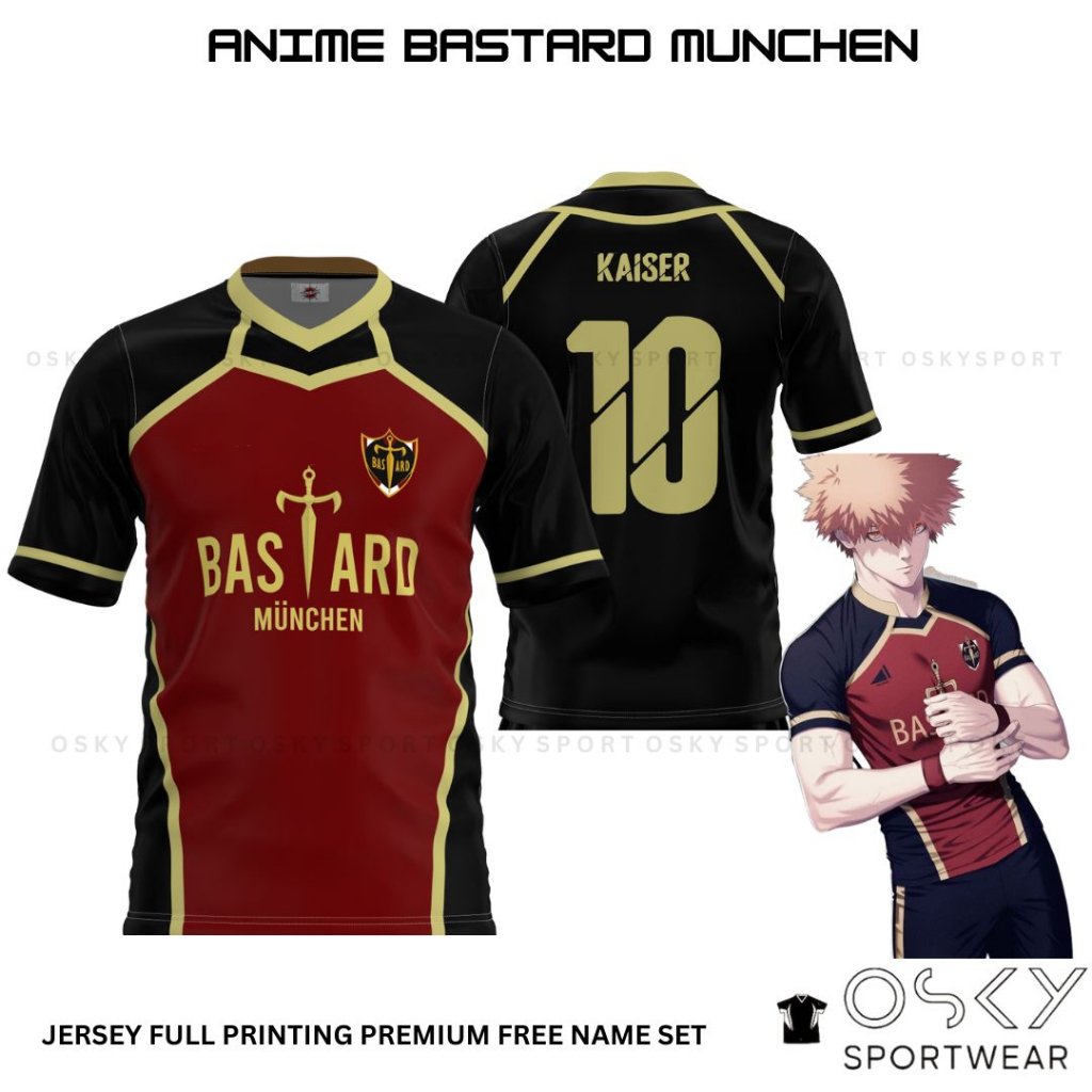เสื้อเจอร์ซีย์ BASTARD MUNCHEN MANGA FUTSAL & Football ANIME COSPLAY ...