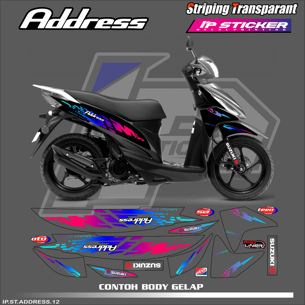 ADDRESS STRIPING STICKERS - SUZUKI ADDRESS MOTORCYCLE STRIPING STICKERS ...