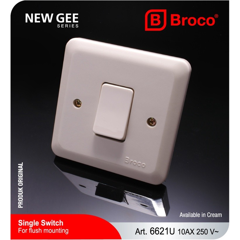 Broco 6621U สวิตช์ข้อเท้า Gee 6621 Single IB Antem Flush Mounting ...