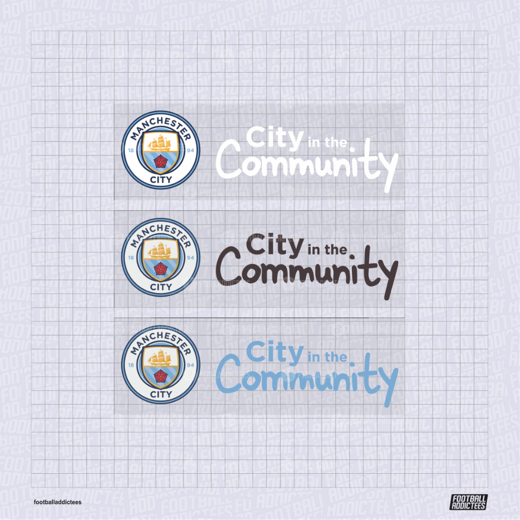 City IN THE COMMUNITY SPONSOR PATCH สําหรับ MANCHESTER CITY UCL JERSEY ...