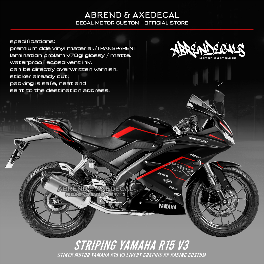 STRIPING R15 V3 GRAFIST RR RACING / สติ๊กเกอร์มอเตอร์ไซค์ YAMAHA R15 V3 ...