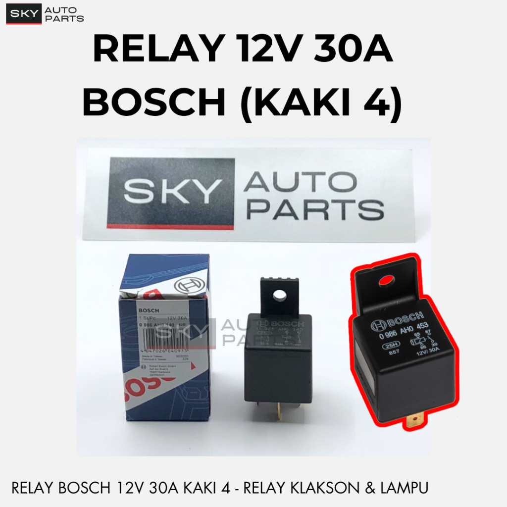 รีเลย์ BOSCH 12V 30A 4 ฟุต - รีเลย์แตรและแสง | Shopee Thailand