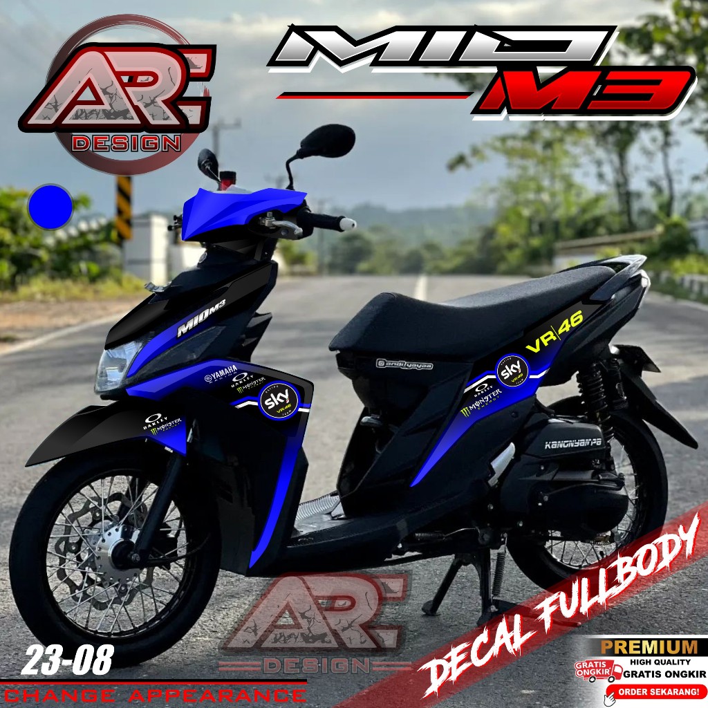 ใหม่ สติกเกอร์ตกแต่ง แบบเต็มตัว สําหรับ Yamaha MIO M3 125 MIO Fi 125i ...