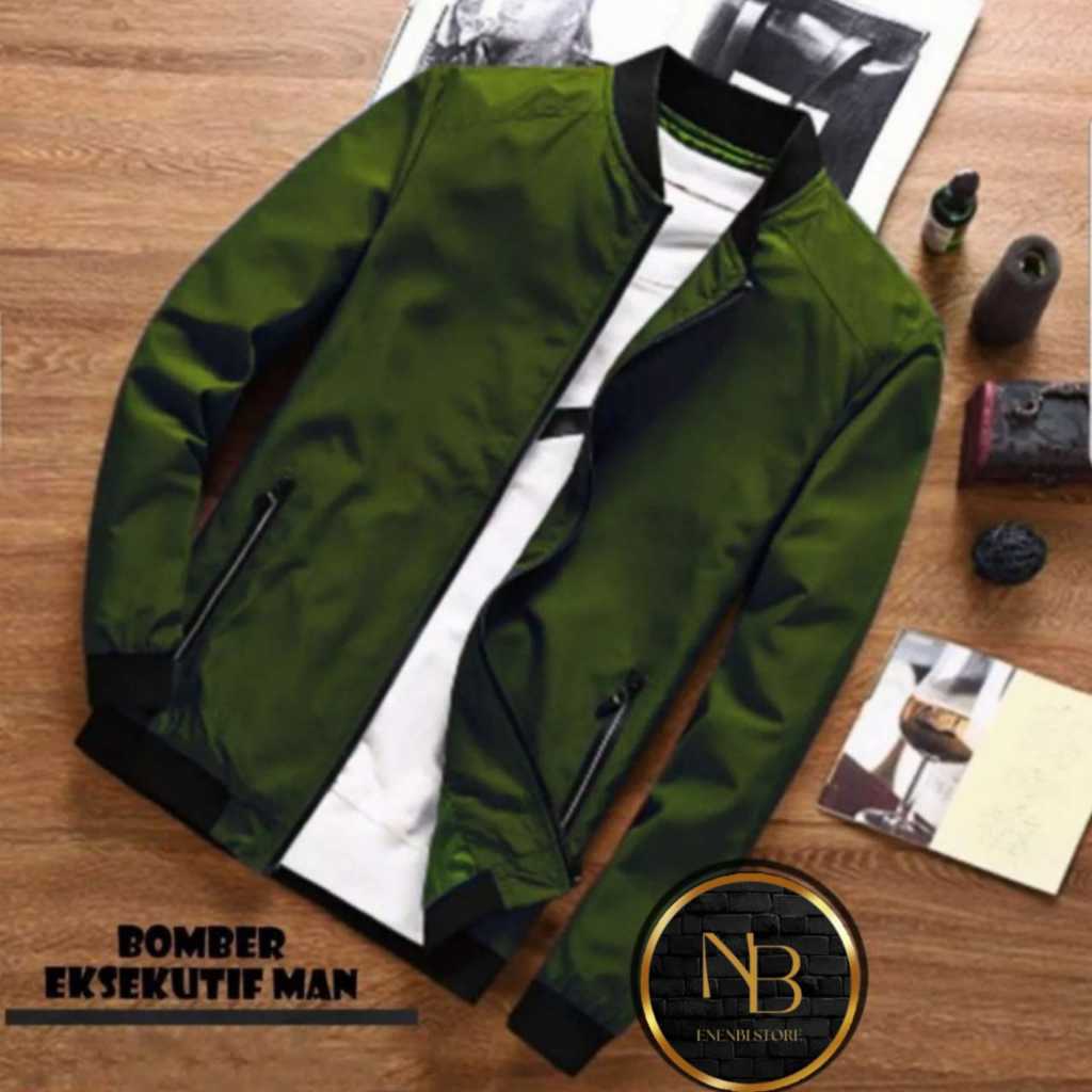 Bomber Jacket Men Plain Executive BOMBER MAN | Shopee Thailand