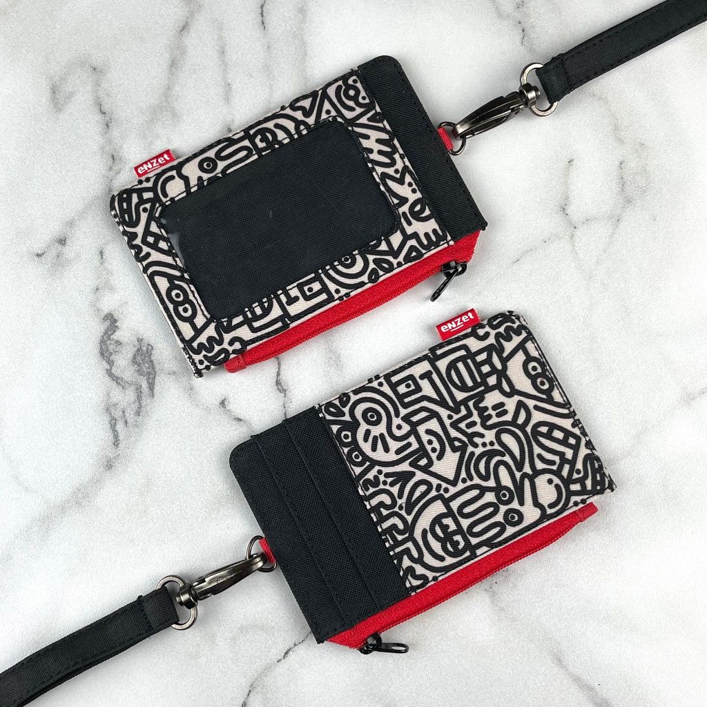 Id card holder แขวนกระเป๋าสตางค์ ป้ายชื่อ สายคล้องบัตร ซิป motif ...